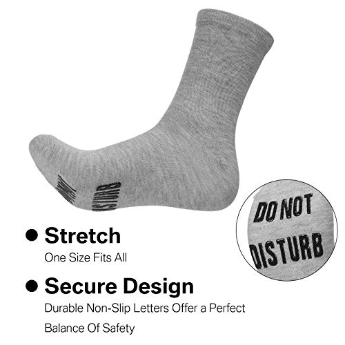 Novelty Gaming Socks Do Not Disturb I'm Gaming Funny Gamer Socks Non Slip Socks for Game Lover (Gray-Black)