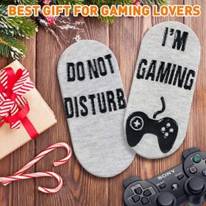 Do Not Disturb Gaming Socks, Gamer Socks Gifts for Teenage Boys Mens Womens Father Dad Hunband Sons Kids Game Lovers (as1, alpha, s, regular, regular, Grey Black)