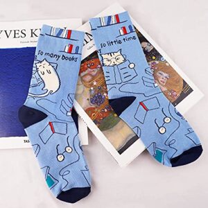 Book Reading Socks for Women, Teacher Nerd-Librarian Book Lover Bookworm Gift