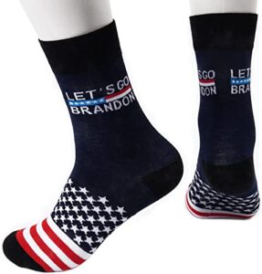 funny trump socks unisex crew make america great again trump 2020 socks for men and women (let’s go brandon-black)