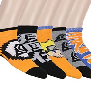 Bioworld Naruto Ninja Anime Adventures 5 Pair Mix and Match No Show Ankle Socks