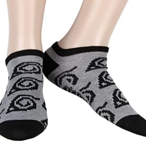 Bioworld Naruto Ninja Anime Adventures 5 Pair Mix and Match No Show Ankle Socks