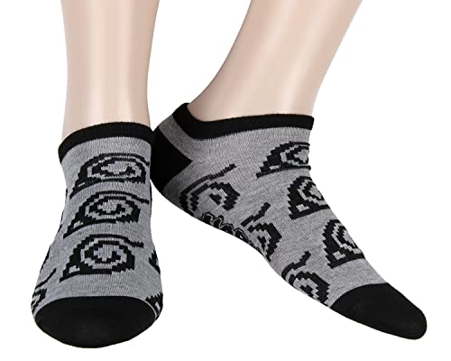 Bioworld Naruto Ninja Anime Adventures 5 Pair Mix and Match No Show Ankle Socks