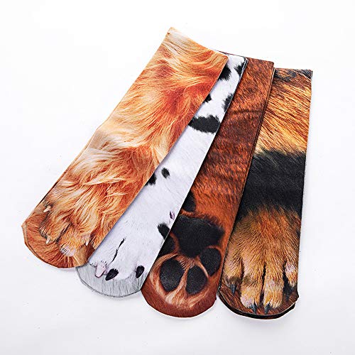 SherryDC Mens Boys Novelty Crazy Cool Funny Animal Paws 3D Printed Casual Crew Tube Socks