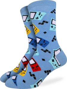 good luck sock men’s handheld game console socks, adult