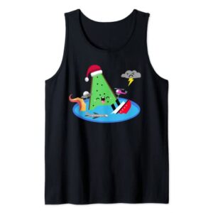 Fun Christmas BERMUDA TRIANGLE Santa Claus Stocking Stuffer Tank Top