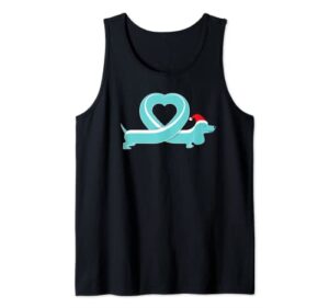 funny dachshund santa claus christmas stocking stuffer tank top