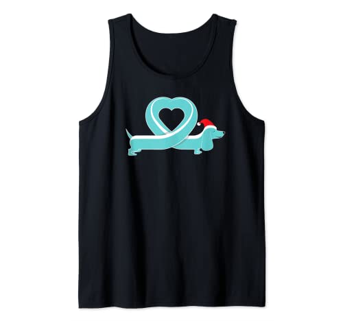 Funny Dachshund Santa Claus Christmas Stocking Stuffer Tank Top