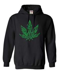 go all out xx-large black mens giant psychedelic pot leaf marijuana 420 sweatshirt hoodie