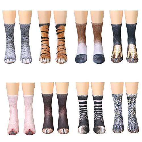 Animal Paw Socks, Funny Weird Stocking Stuffers Novelty Crazy Crew Socks for Women Men Boys Girls Kids