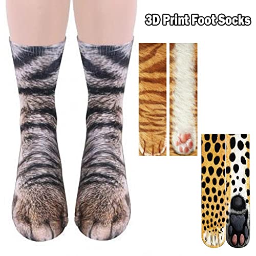 Animal Paw Socks, Funny Weird Stocking Stuffers Novelty Crazy Crew Socks for Women Men Boys Girls Kids