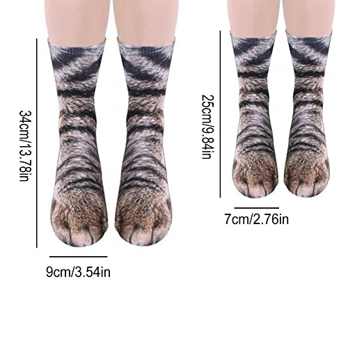 Animal Paw Socks, Funny Weird Stocking Stuffers Novelty Crazy Crew Socks for Women Men Boys Girls Kids