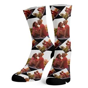 custom photo socks for men and women – personalized socks w your photo – black