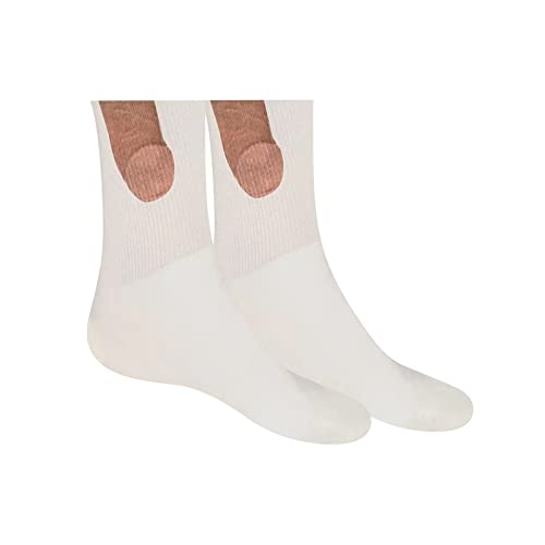 Men's and Women's Fun Formal Socks Pattern Fun Casual Socks Bag Cotton Novelty Show Off Socks,1PC (White, One Size)