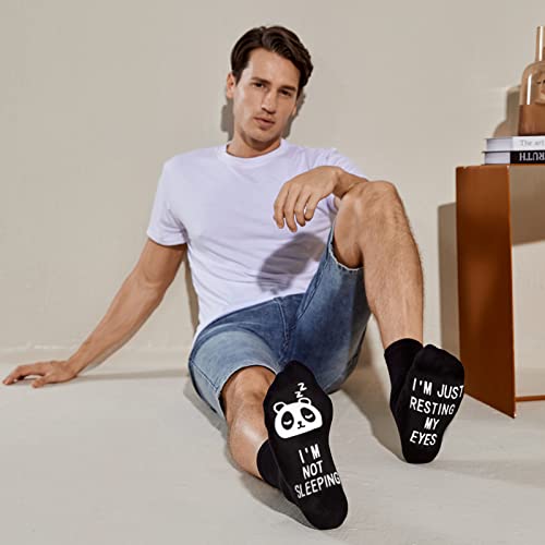 Zicozy Birthday Gifts for Men Who Have Everything, Dad Christmas Fun Socks Gifts for Him, Men's Funny Gifts for Father Husband Panda Large