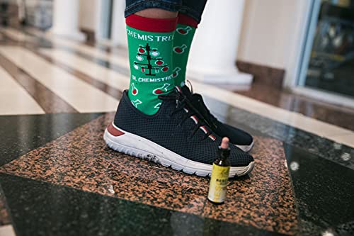 Crazy Dog T-Shirts Men's Oh Chemis Tree Socks Funny Christmas Tree Chemistry Science Nerdy Graphic Novelty Footwear