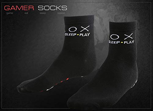 Gamer Socks, Cool Gifts, Fun Socks for Teens, Gaming Presents, Graphic Socks for Teens (Red Respawn)