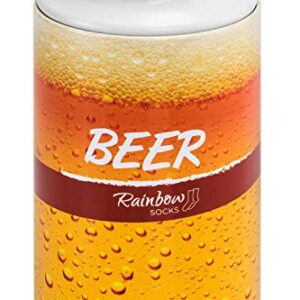 Rainbow Socks - Men Women Funny Beer Can Socks - 1 Pair - Size US 5.5-9 EU 36-40