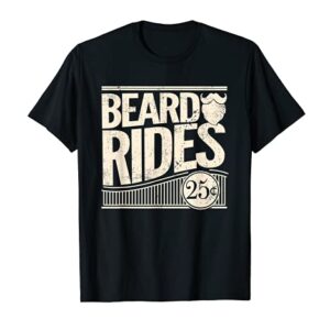 Mens Beard Rides Funny Vintage Distressed Mens Beard T-Shirt