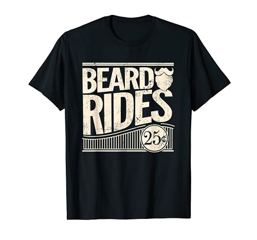 Mens Beard Rides Funny Vintage Distressed Mens Beard T-Shirt