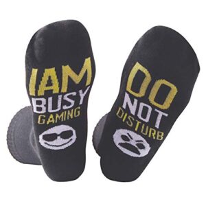 do not disturb i’m busy gaming socks, funny novelty gamer socks gifts for kids teen boys mens womens game lovers