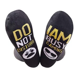 Do Not Disturb I'M Busy Gaming Socks, Funny Novelty Gamer Socks Gifts for Kids Teen Boys Mens Womens Game Lovers