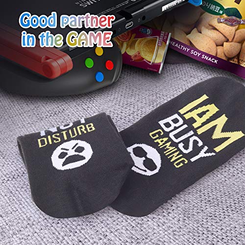 Do Not Disturb I'M Busy Gaming Socks, Funny Novelty Gamer Socks Gifts for Kids Teen Boys Mens Womens Game Lovers