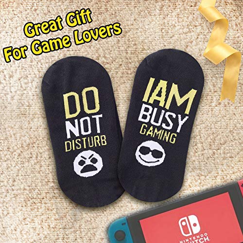 Do Not Disturb I'M Busy Gaming Socks, Funny Novelty Gamer Socks Gifts for Kids Teen Boys Mens Womens Game Lovers