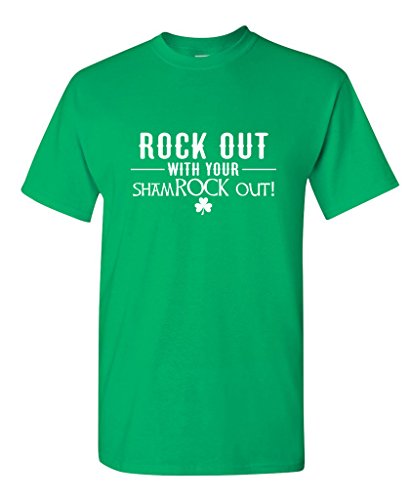 Rock Out with Your Shamrock Out St Patrick's Day T Shirt L Irish Green