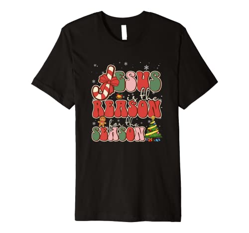 Christian Jesus The Reason Christmas Stocking Stuffer Gifts Premium T-Shirt