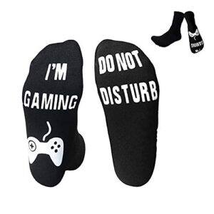 do not disturb gaming socks ,funny christmas gifts & white elephnt gift for teens kid boys mens womens gamer lovers