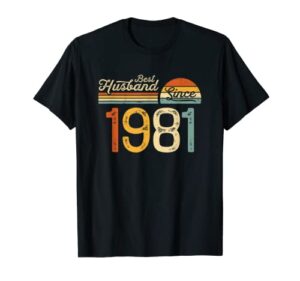 mens best husband since 1981 retro 42nd wedding anniversary t-shirt