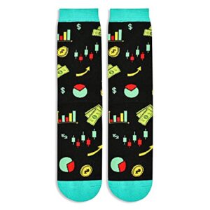 HAPPYPOP Funny Money Socks for Men Women Money Gift Stock Market Socks Stock Market Gifts for Men