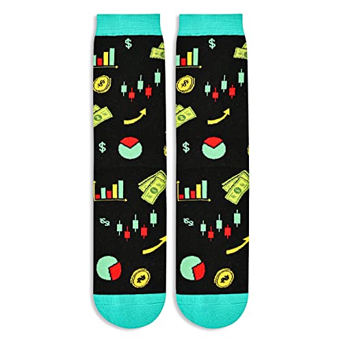 HAPPYPOP Funny Money Socks for Men Women Money Gift Stock Market Socks Stock Market Gifts for Men