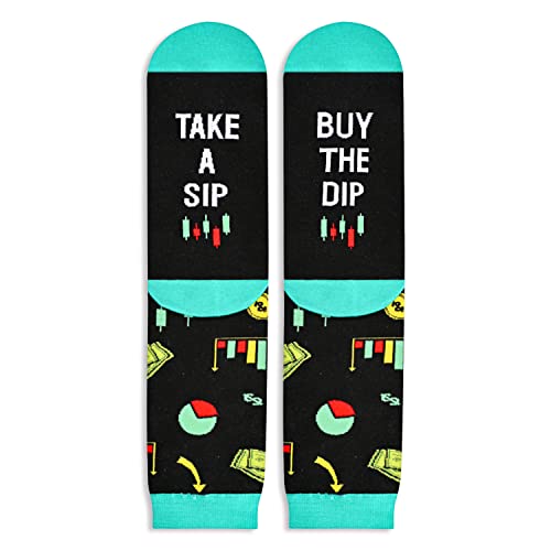 HAPPYPOP Funny Money Socks for Men Women Money Gift Stock Market Socks Stock Market Gifts for Men