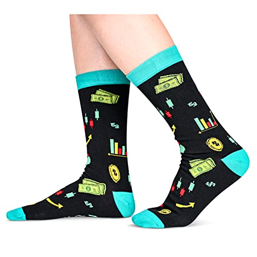 HAPPYPOP Funny Money Socks for Men Women Money Gift Stock Market Socks Stock Market Gifts for Men