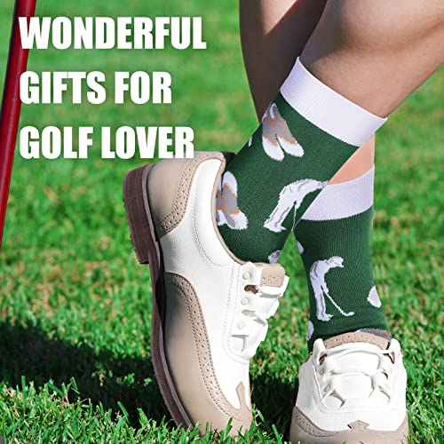 Jeyiour 3 Pair Funny Football Golf Baseball Basketball Socks Casual Sport Crew Sock Novelty Socks for Men Women (Golf)