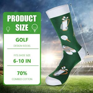 Jeyiour 3 Pair Funny Football Golf Baseball Basketball Socks Casual Sport Crew Sock Novelty Socks for Men Women (Golf)