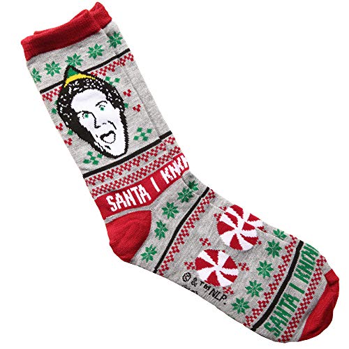 Elf Santa! I know him! Ugly Sweater Adult Crew Socks