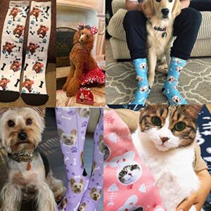 Custom Socks Print Your Photo Pet Dog Face Personalized Crew Socks for Men Women