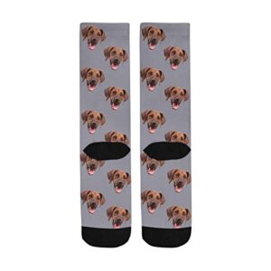 Custom Socks Print Your Photo Pet Dog Face Personalized Crew Socks for Men Women