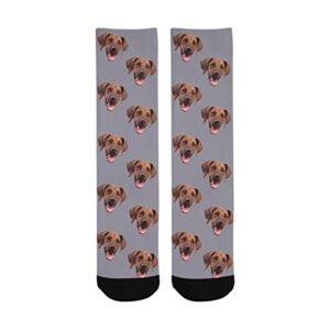 Custom Socks Print Your Photo Pet Dog Face Personalized Crew Socks for Men Women