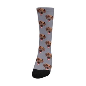 Custom Socks Print Your Photo Pet Dog Face Personalized Crew Socks for Men Women