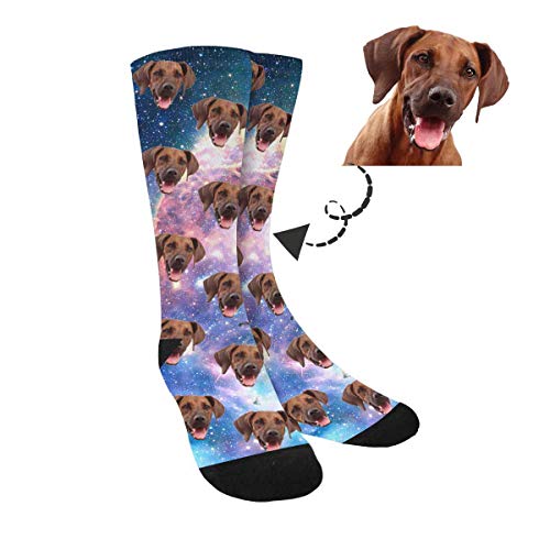 Custom Socks Print Your Photo Pet Dog Face Personalized Crew Socks for Men Women