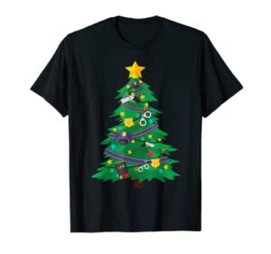 police officer christmas tree t shirt cop stocking stuffer t-shirt