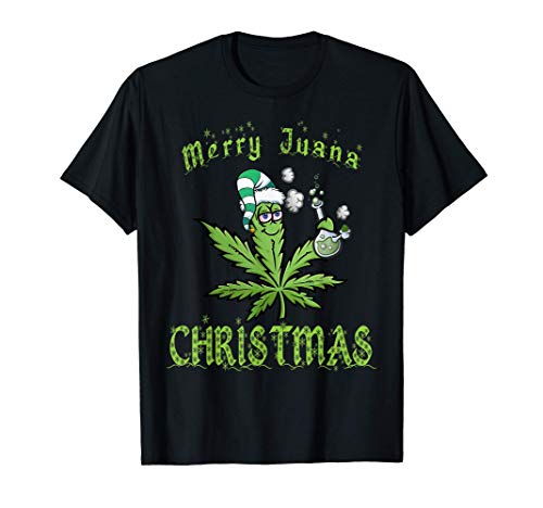 Santa Merry Juana Christmas Stoner Pot Leaf X-mas Marijuana T-Shirt