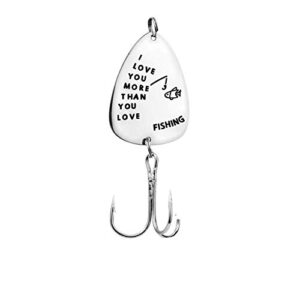 i love you more than you love fishing keychain, fishing lures key chain fisherman gifts for men dad birthday christmas gifts gift for boyfriend husband hubby