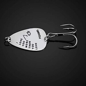 I Love You More Than You Love Fishing Keychain, Fishing Lures Key Chain Fisherman Gifts for Men Dad Birthday Christmas Gifts Gift for Boyfriend Husband Hubby