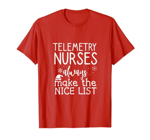 Christmas Telemetry Nurse Always Make The Nice List Santa T-Shirt