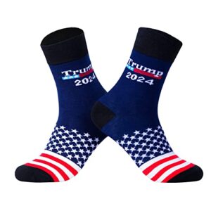 Trump 2024 Flag 3X5 Feet Beanie Hat and Novelty Socks for Men Women,Christimas Gifts Stocking Stuffers for Father Dad Grandpa